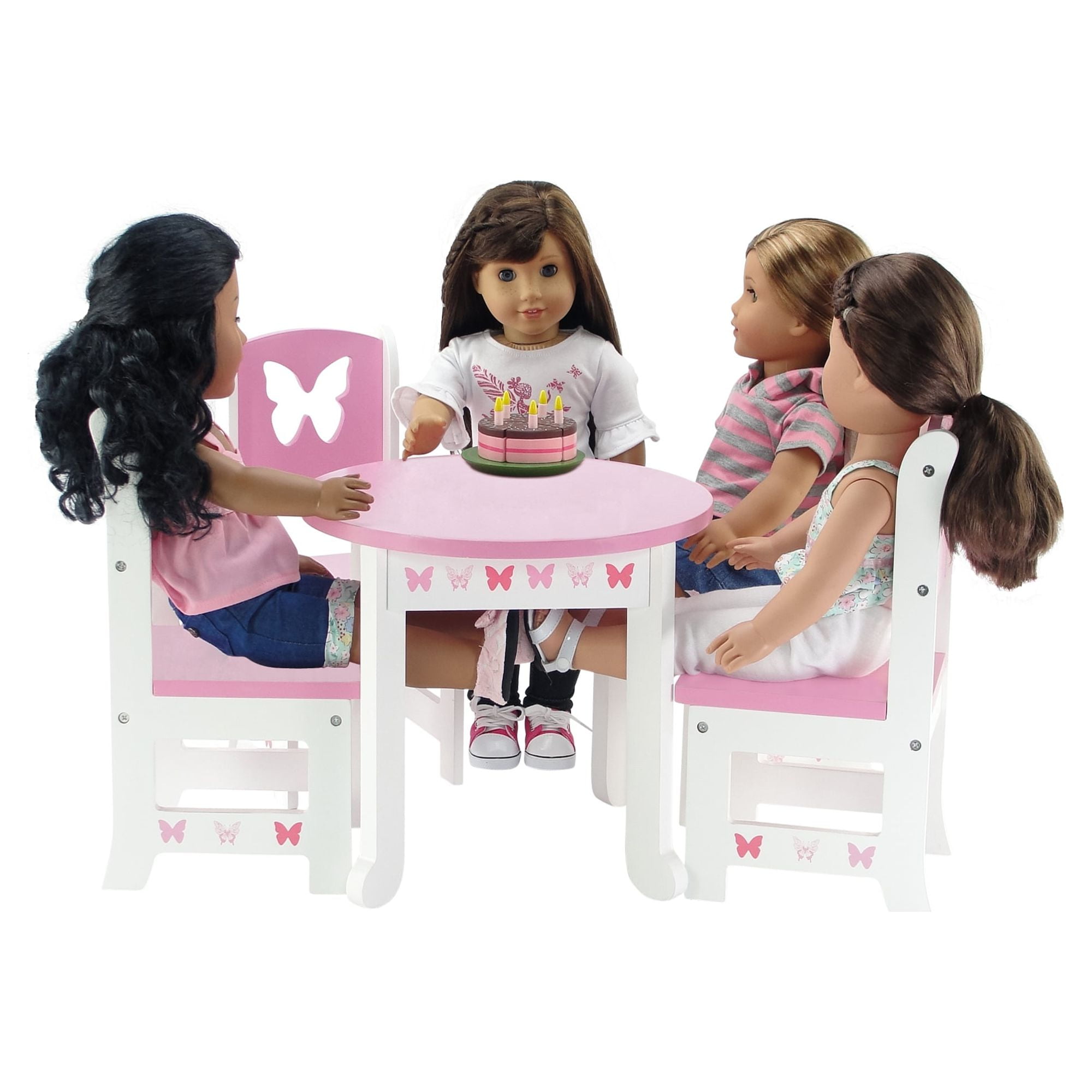 Emily Rose 18 Inch Doll Table and 4 Chairs Kitchen Furniture Set ...