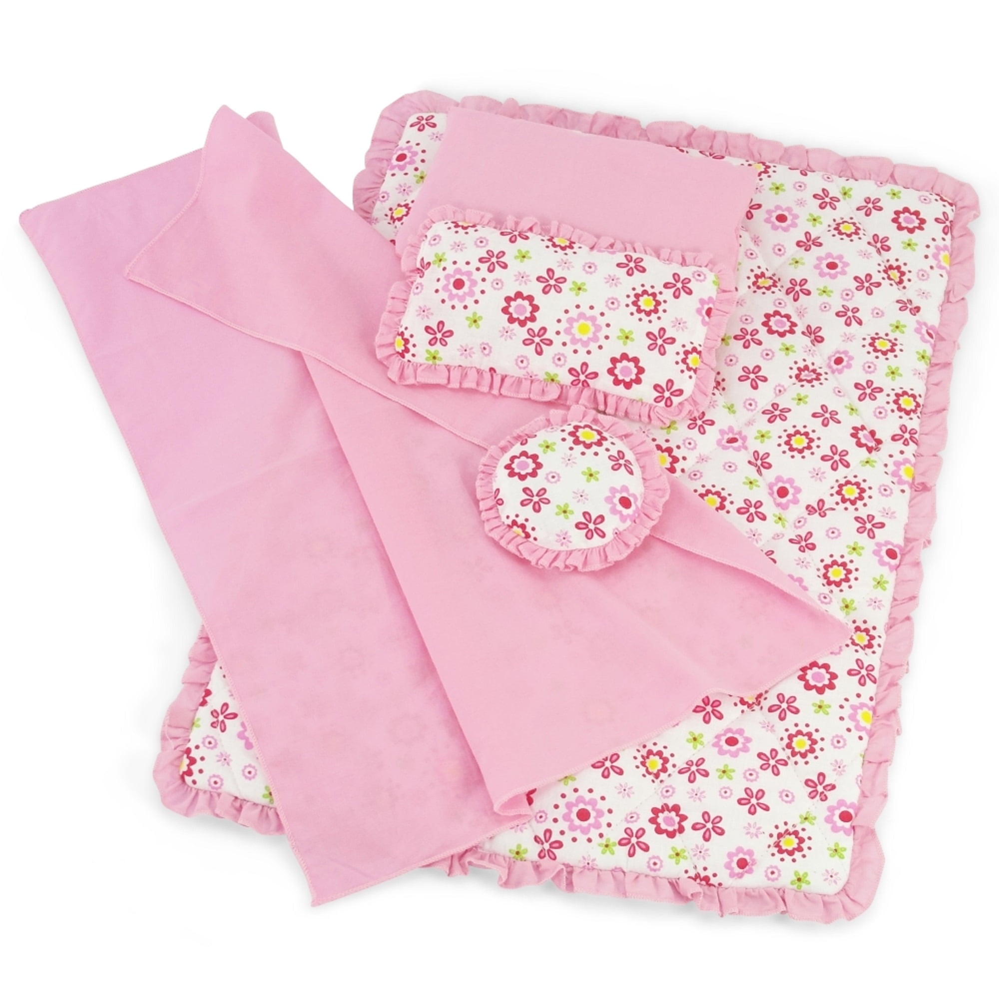 Emily Rose 5-Piece Floral Doll Bed Bedding Set for 18-inch Dolls ...