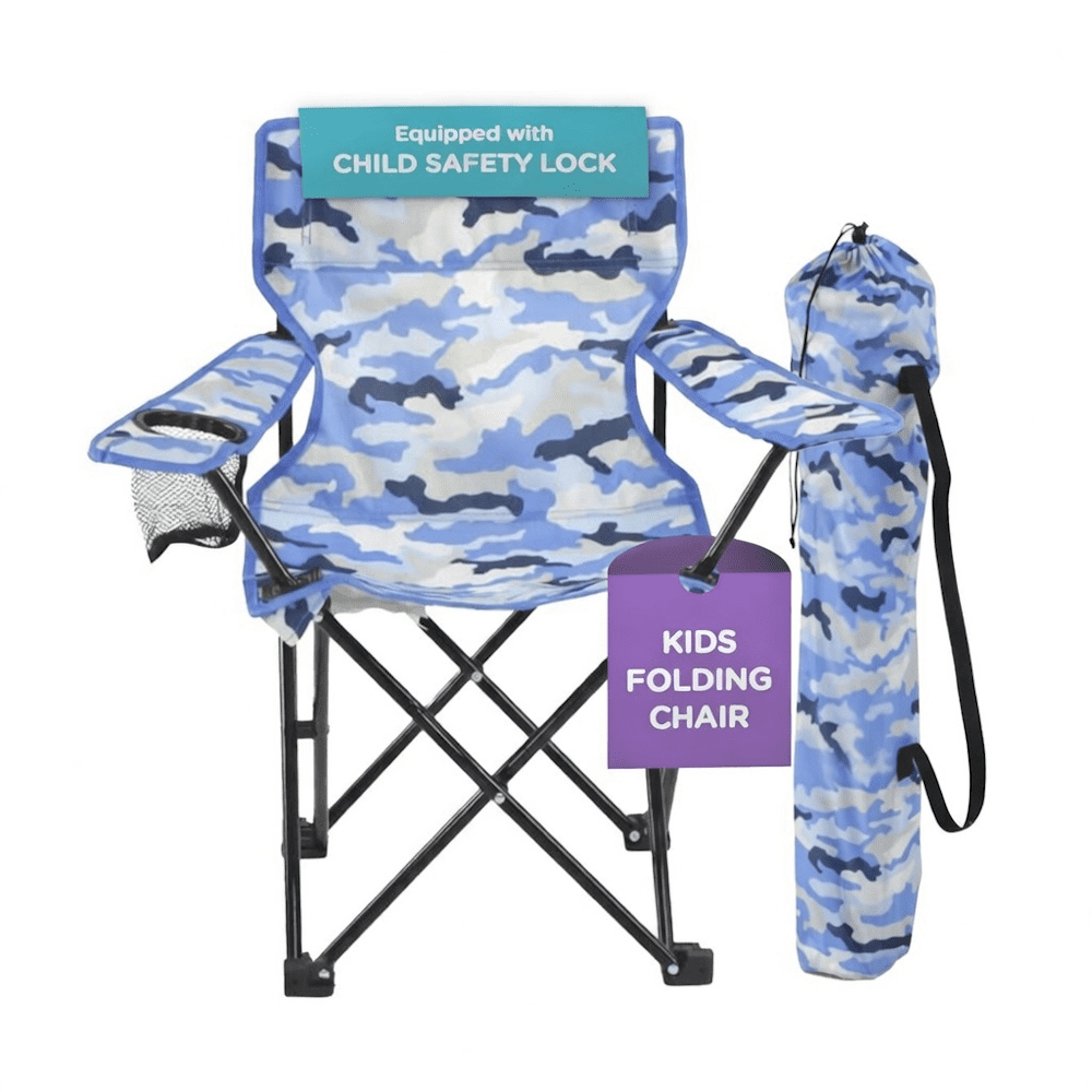 Emily Rose, Kids Folding Chair, Blue camo, with Carry Case - Walmart.com