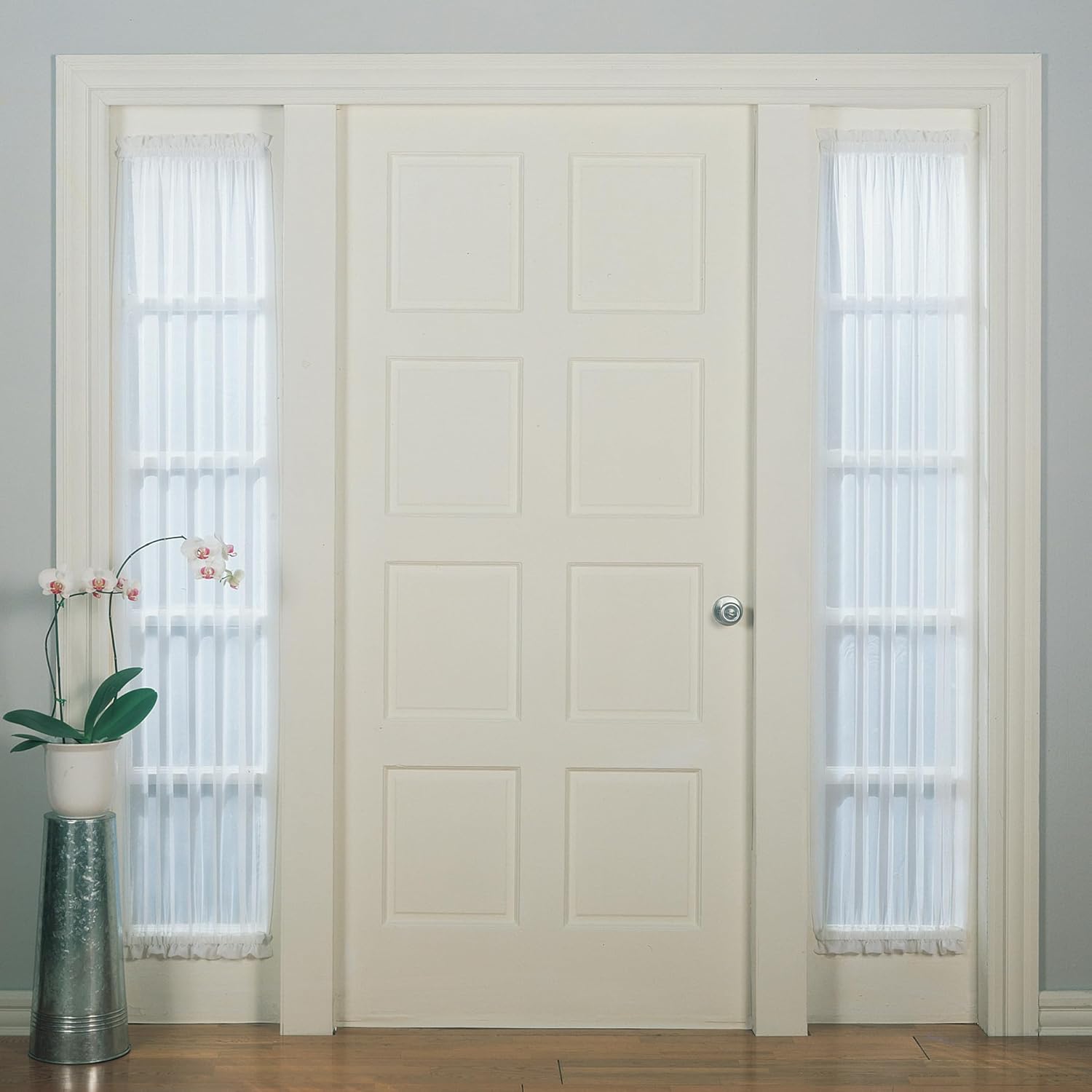 Emily Sheer Voile Rod Pocket Door Sidelight Curtain Panel, 28" x 72 ...