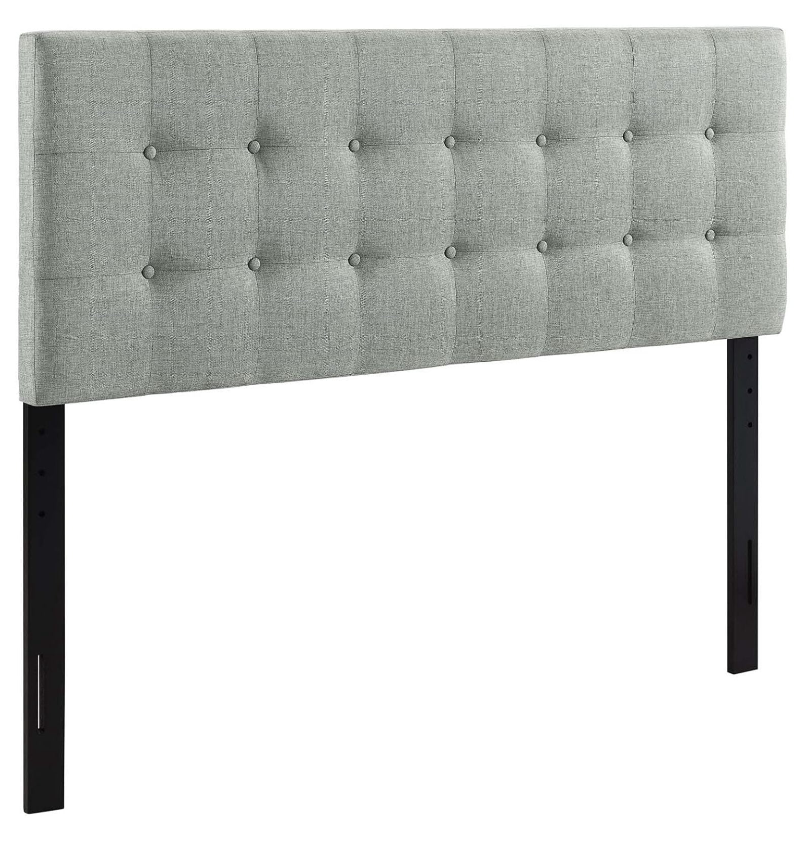 Emily Tufted Button Linen Fabric Upholstered Full Headboard in Gray ...