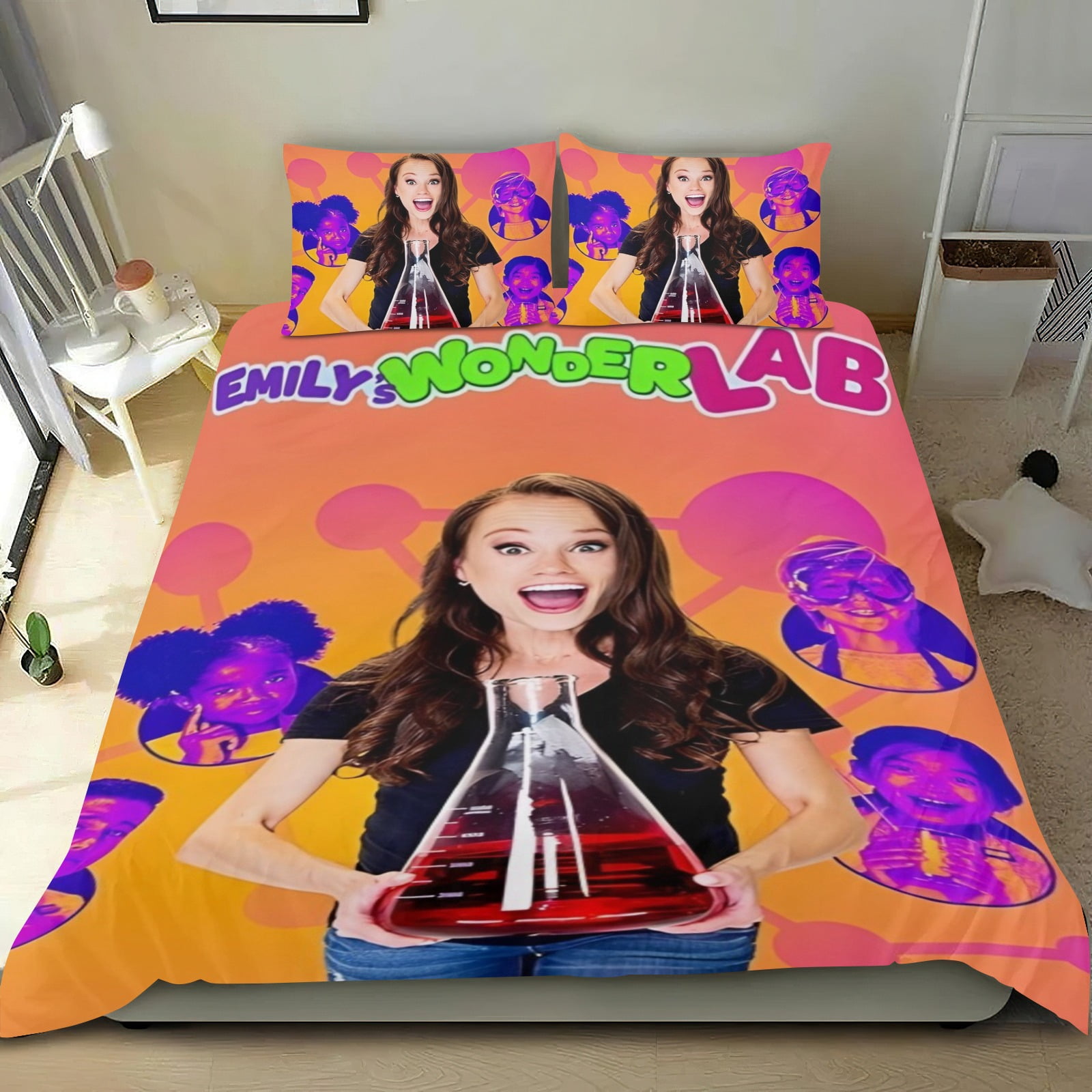 Emily's Wonder Lab Bedding All Season Comforter Set with 2 Pillow Cases ...