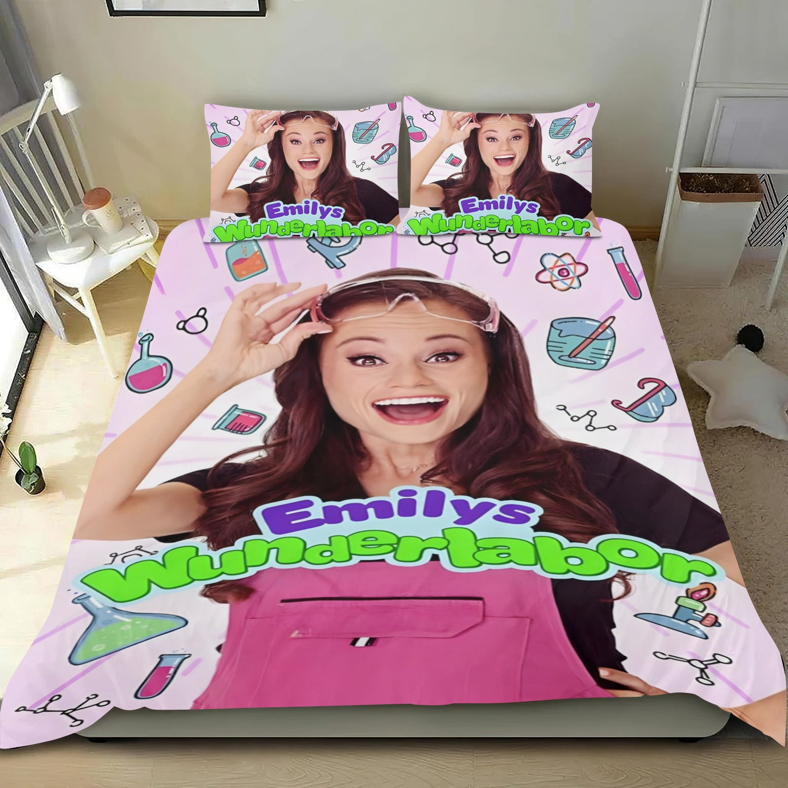 Emily's Wonder Lab Comforter Set for Kids Teens Girls Boys,3Pcs Bedding ...
