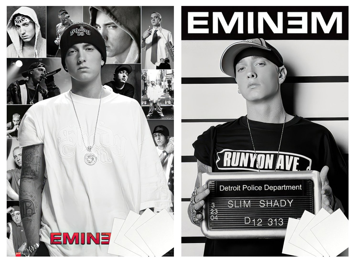 Eminem - 2 Piece Music Poster Set (Image Montage & Mugshot) (Size: 24 ...
