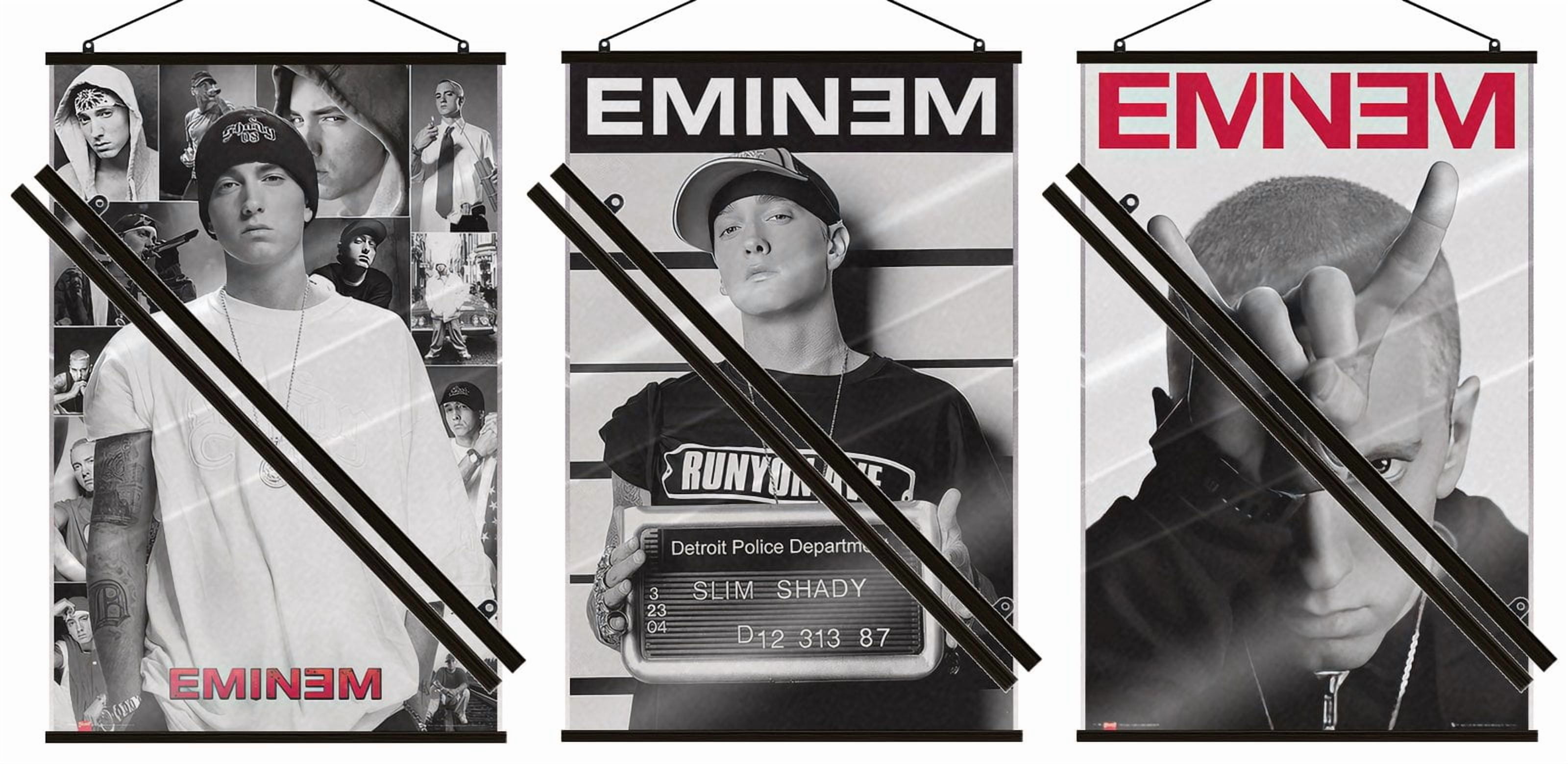 Eminem - 3 Piece Music Poster Set (Image Montage, Horns & Mugshot ...