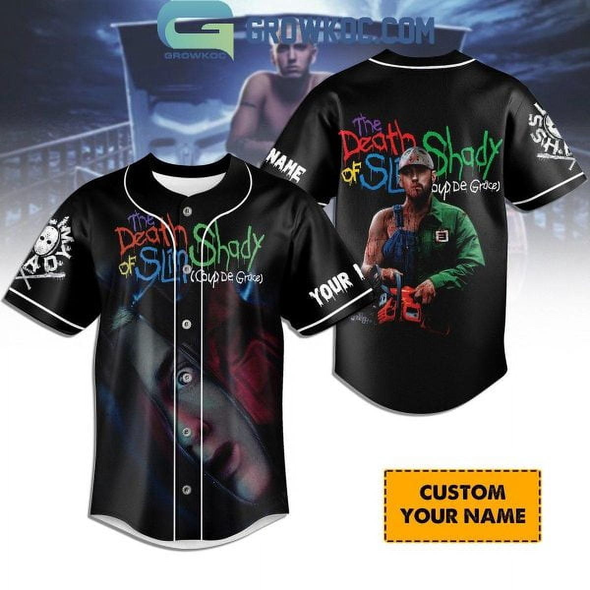 Eminem Coup De Grace Slim Shady Personalized Baseball Jersey - Walmart.com