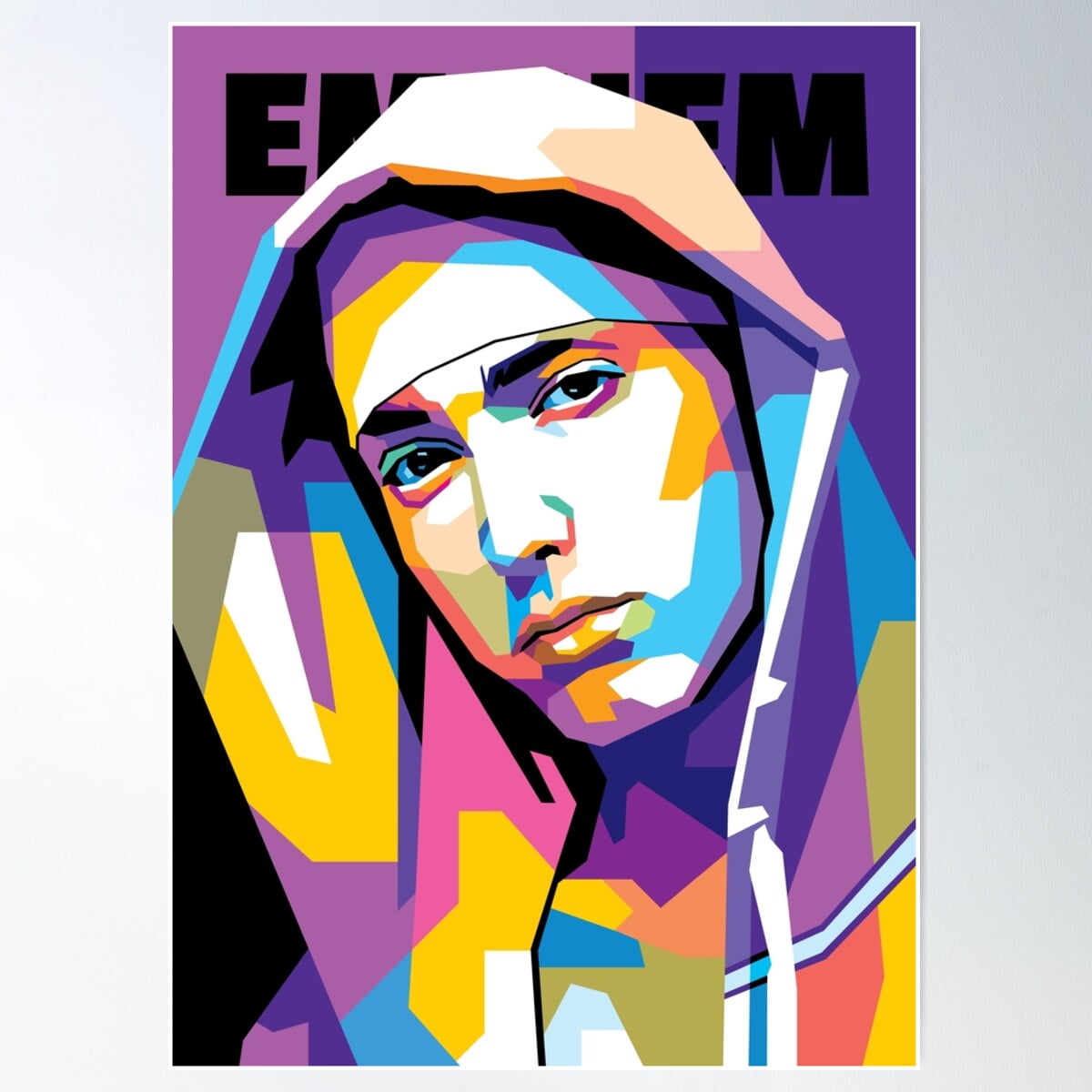 Eminem In Wpap Style Poster Wall Art, Modern Wall Decor For Living Room ...