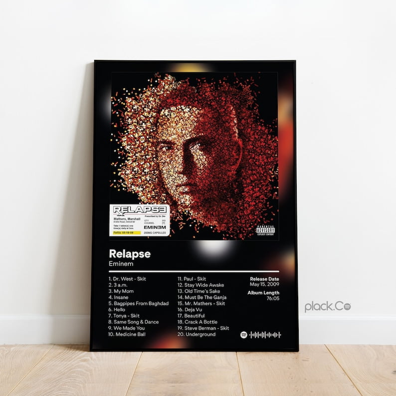 Eminem - Relapse - Custom Album Poster - Hip Hop Wall Art ...