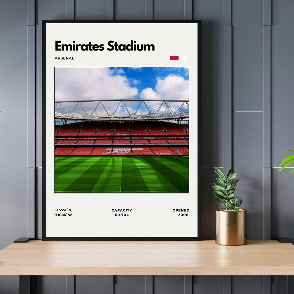 Emirates Stadium Print - Arsenal FC, Unframed Poster Size 16x24 ...