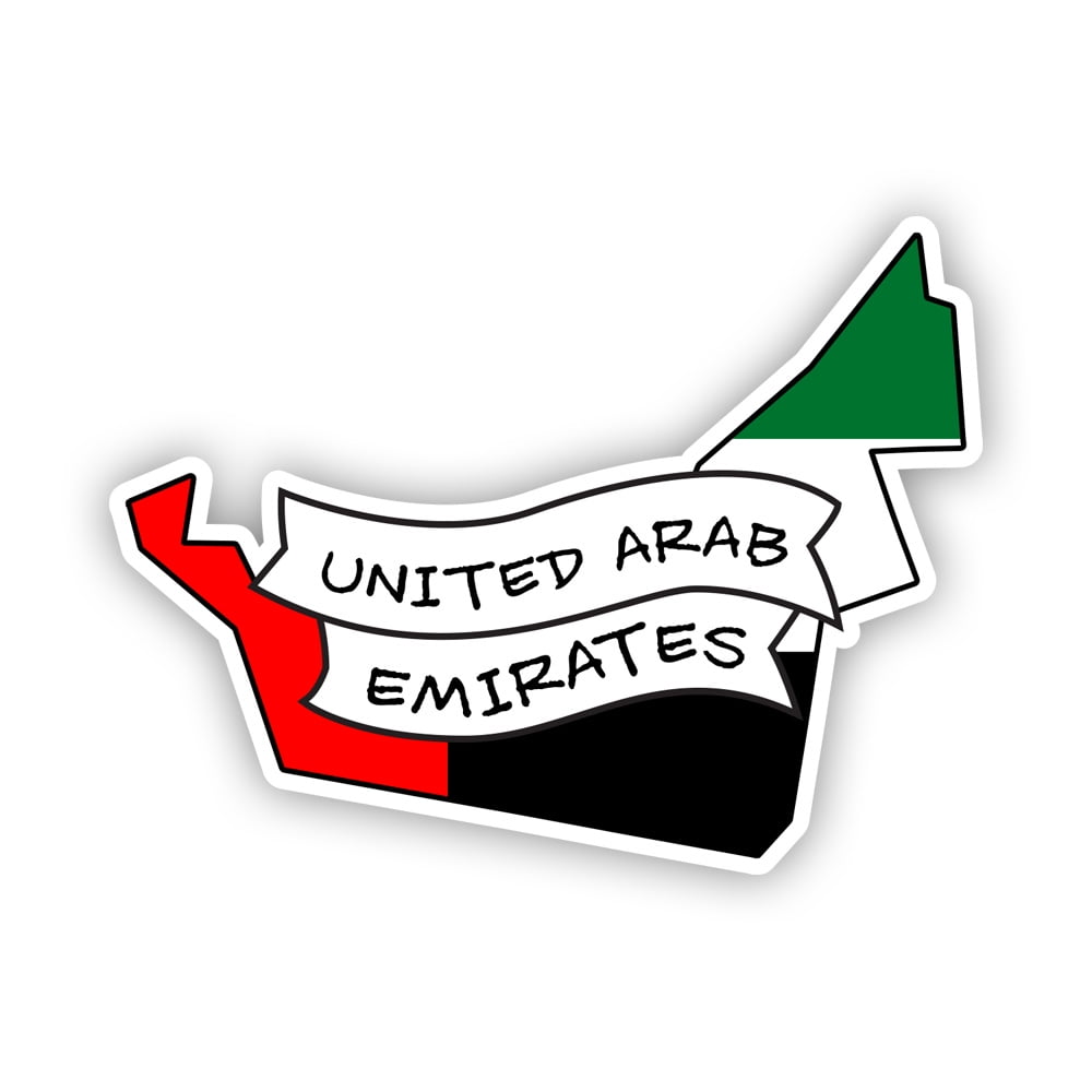 Emirati Shaped United Arab Emirates Flag Sticker Decal - Self Adhesive ...
