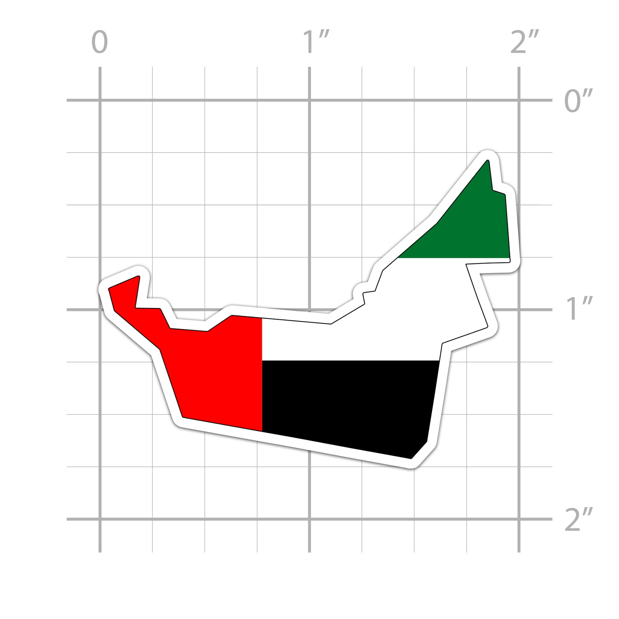 Emirati Shaped United Arab Emirates Flag Sticker for water bottle phone ...