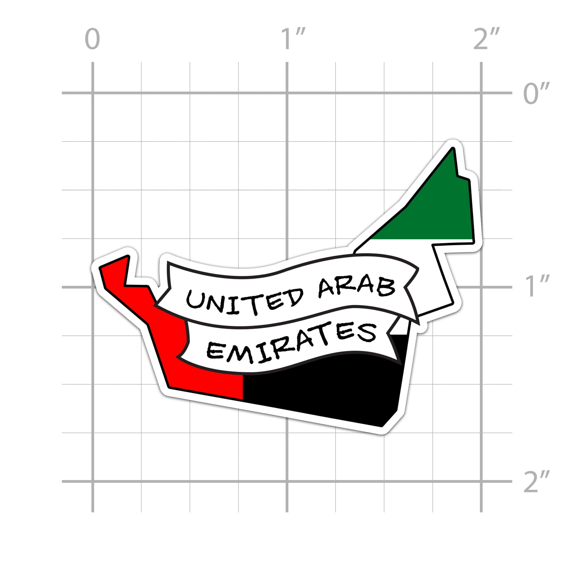 Emirati Shaped United Arab Emirates Flag Sticker for water bottle phone ...