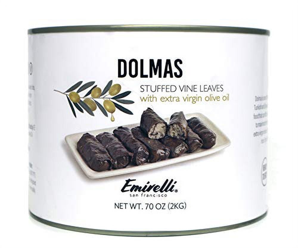 Emirelli Dolmas Stuffed Grape Leaves, Rice and Herbs, Vegan Rolls in ...