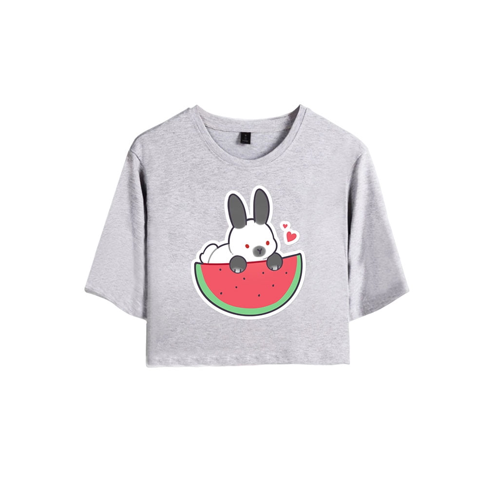 Emiru Merch Watermelon Bun Crop Top Fashion Graphic T-shirt Women Girl ...
