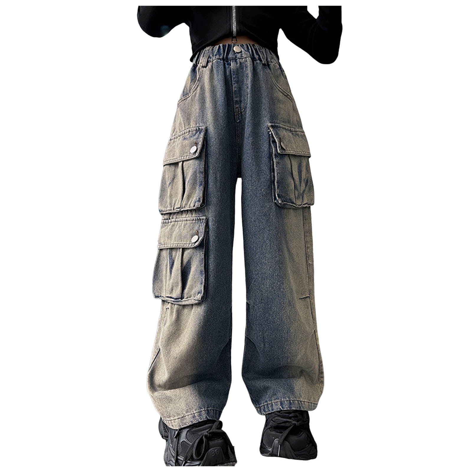 Emitonse Pants for Girls Y2K Cargo Trousers Size 9 10 Girls Cargo Pants ...