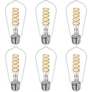 (case of 4) GE 36725 Vintage Style LED Light Bulb, 60 watt equivalent, amber finish, T9 shape ...