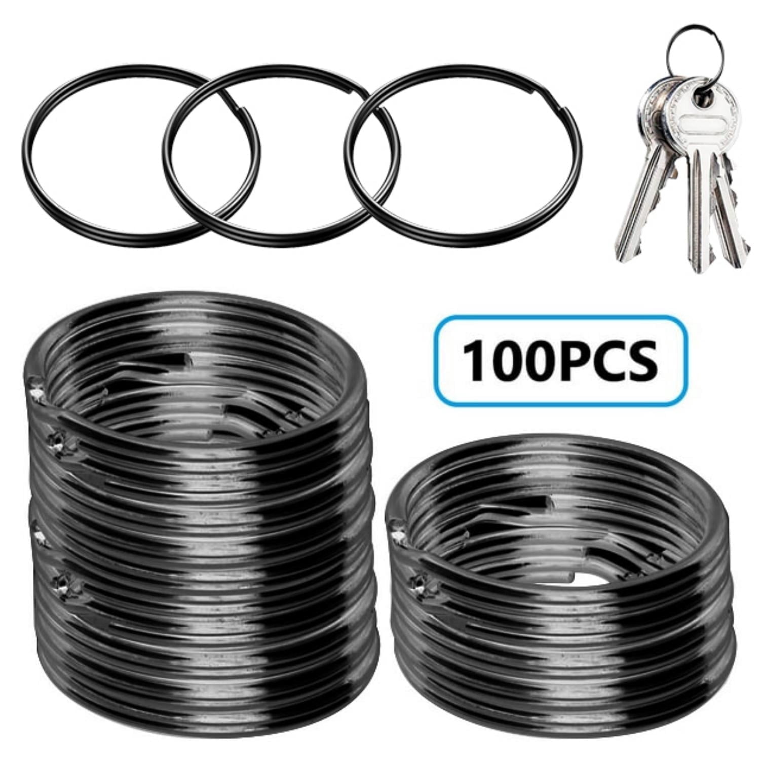 100 Pcs Metal Key Rings By Ustris, 3/4 inches 25mm Split Round Metal ...