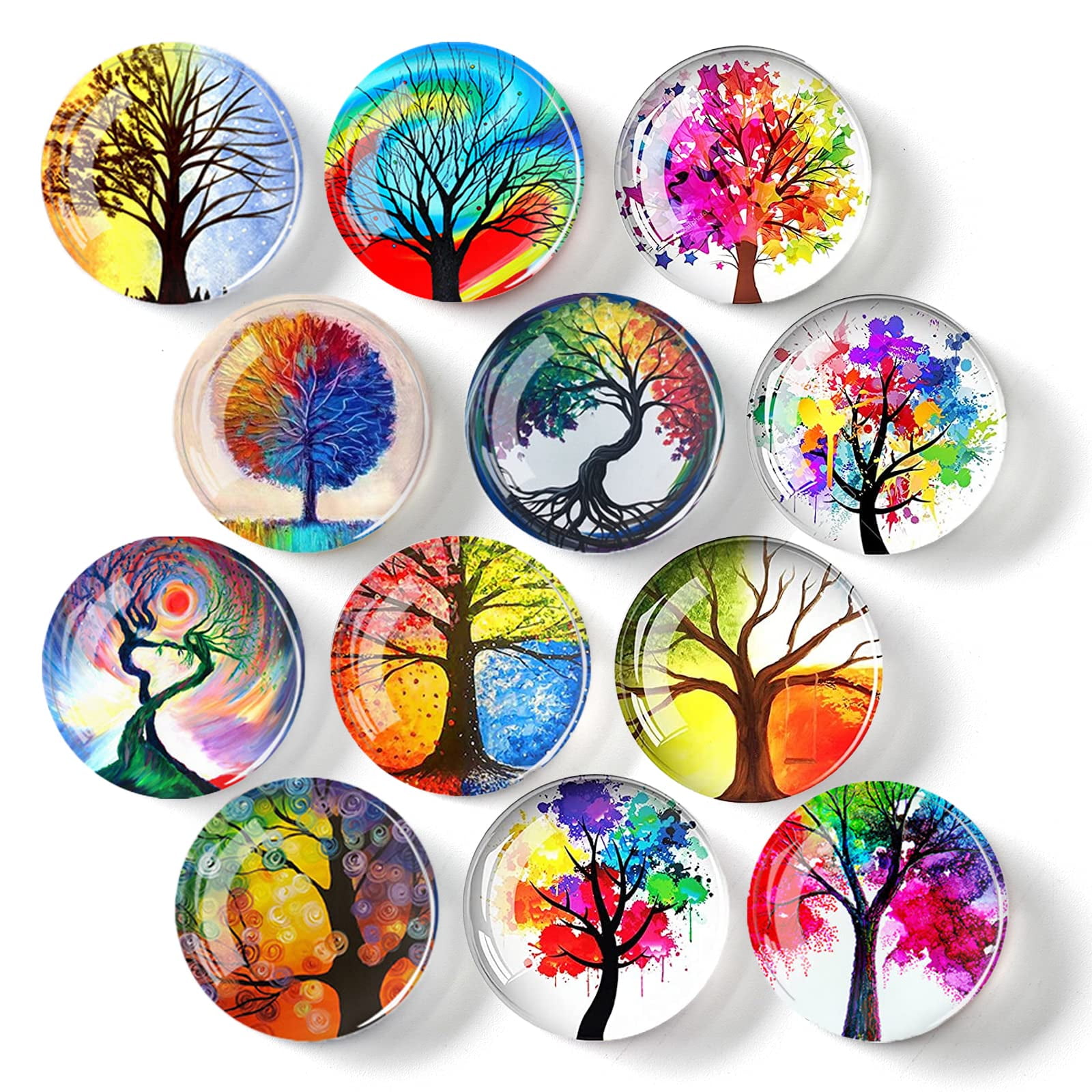 Emlimny 12Pcs Glass Strong Magnetic Refrigerator Magnet Fridge Sticker ...