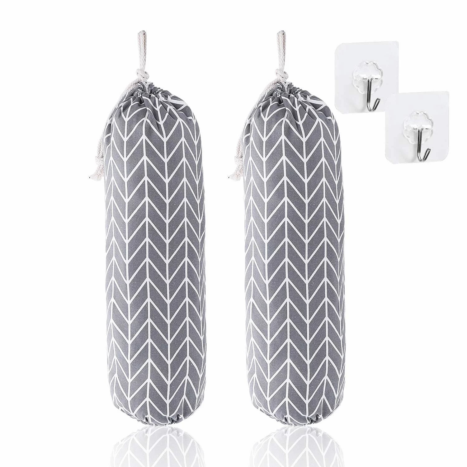 Emlimny 2 Pcs Plastic Bag Holder, Wall Mount Plastic Bag Organizer ...