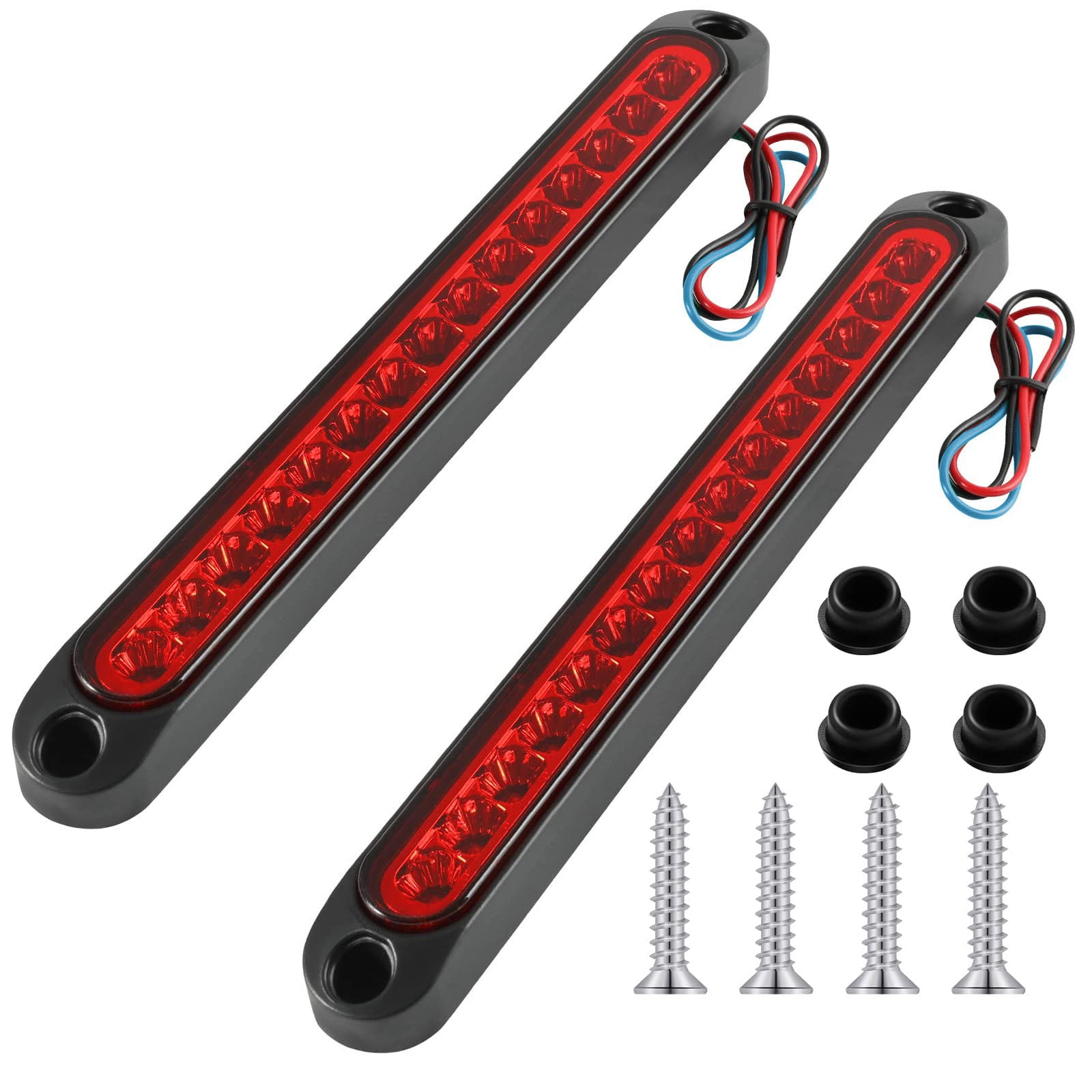 Emlimny 2 Pieces 10 Inch 15 LED Trailer Tail Light Bar Stop Turn ...