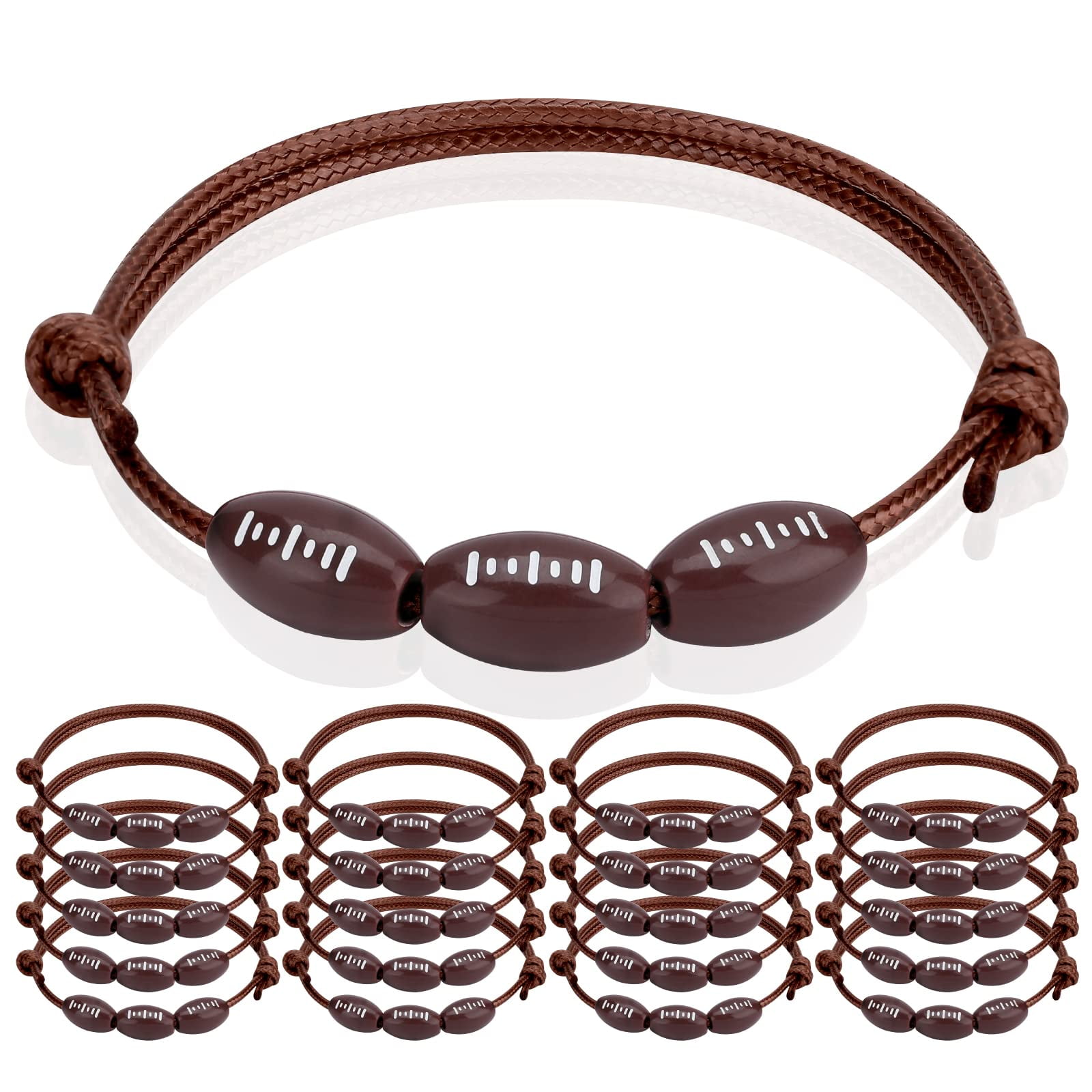 Emlimny 20 Pcs Sport Theme Charm Brown Football Bracelets,Rugby ...