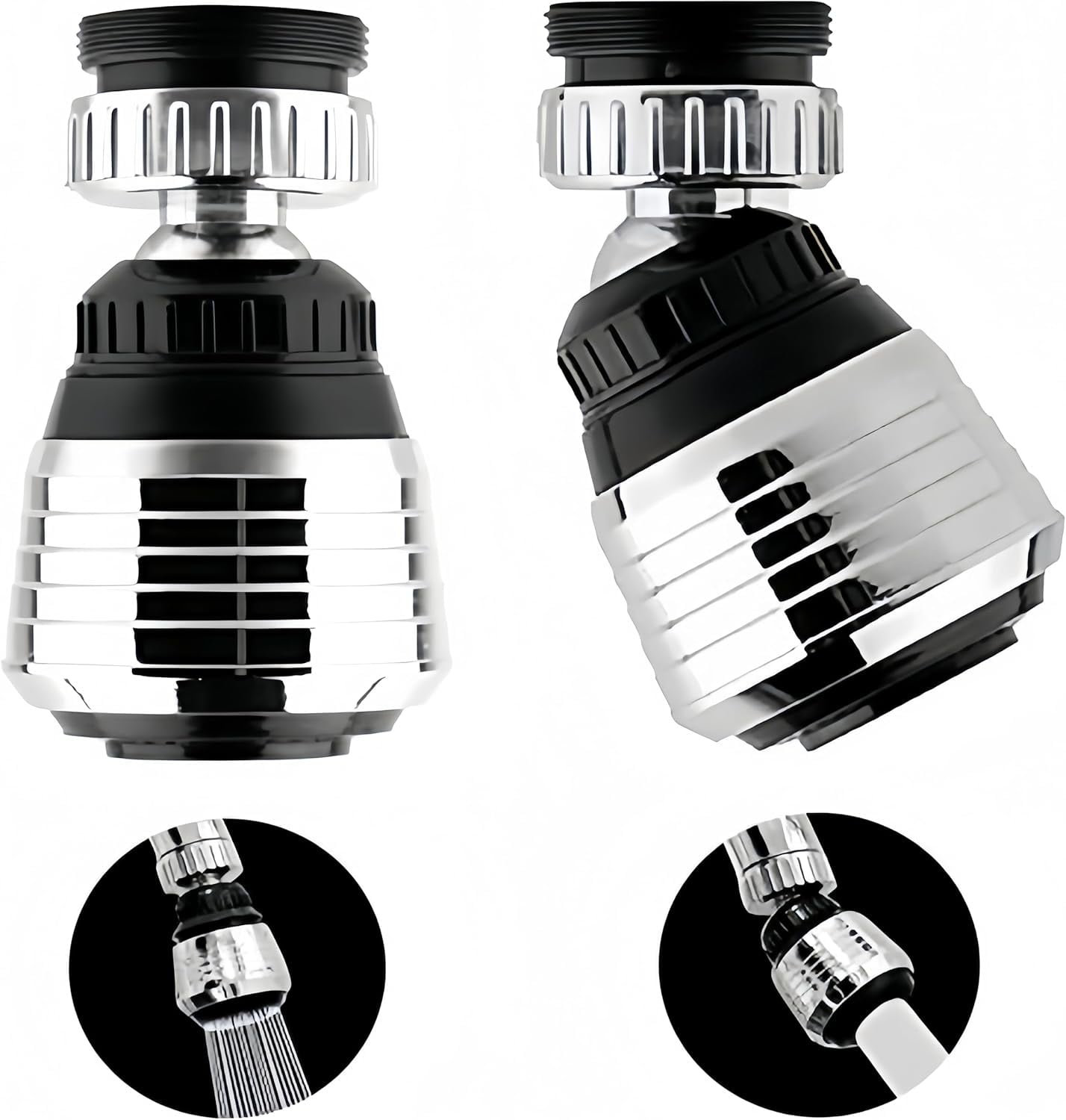 Emlimny 2PCS 360 Degree Swivel Faucet Aerator Deluxe Water Saving ...