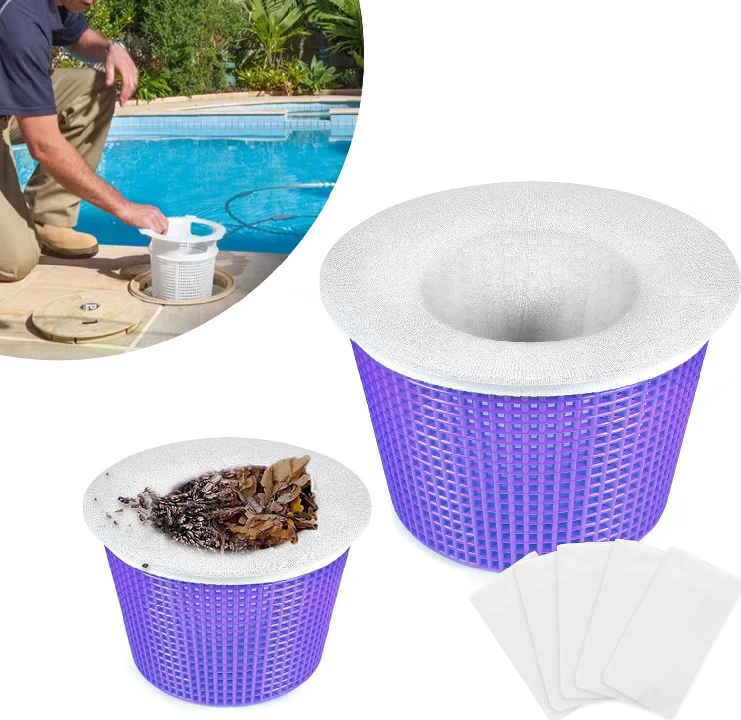 Emlimny 30-Pack of Pool Skimmer Socks - Ultra Fine Mesh Filter Sock Net ...