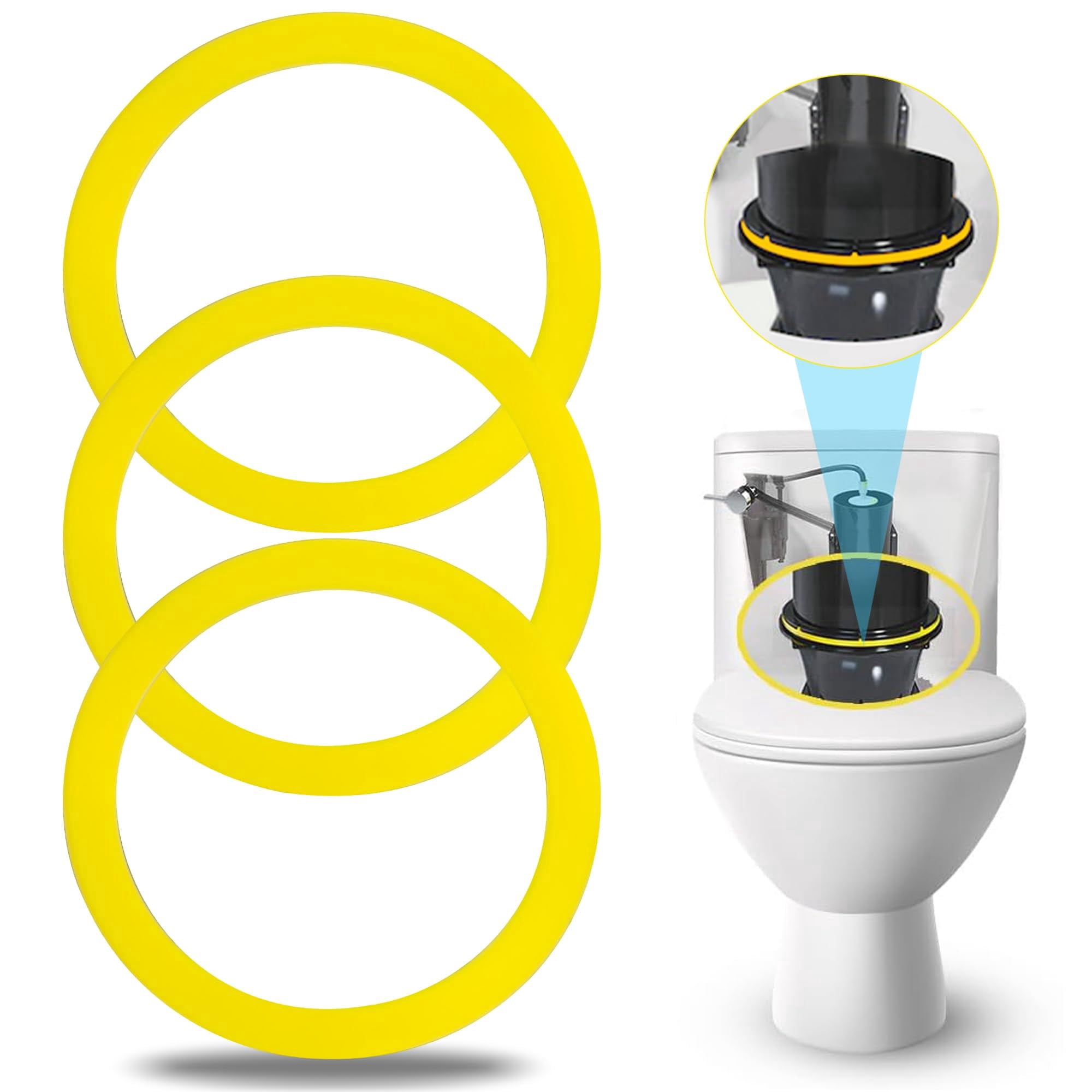 Emlimny 3Pcs Canister Flush Valve Seal for Kohler, Toilet Tank Parts ...