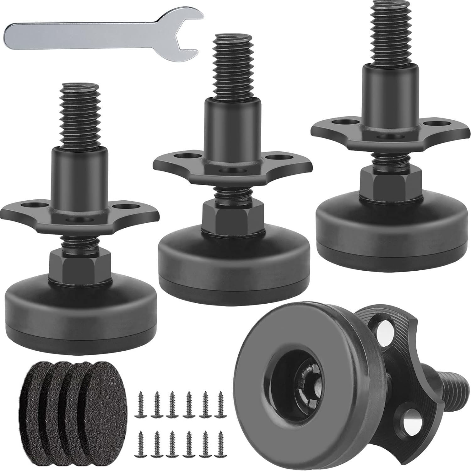 Emlimny 4 Pack Adjustable Leveling Feet,3/8" Threaded Furniture ...
