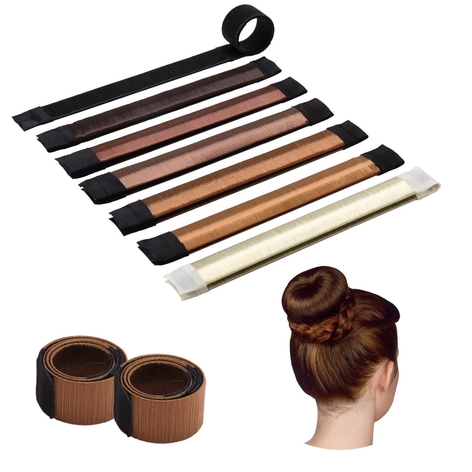 Emlimny 7 Pack Donut Bun Maker Hair Accessories, Hair Bun Making ...