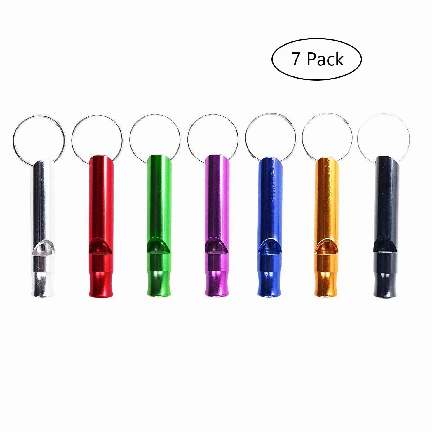 Emlimny 7 Pack Loud Aluminium Whistles, Safety for Camping, Hiking ...