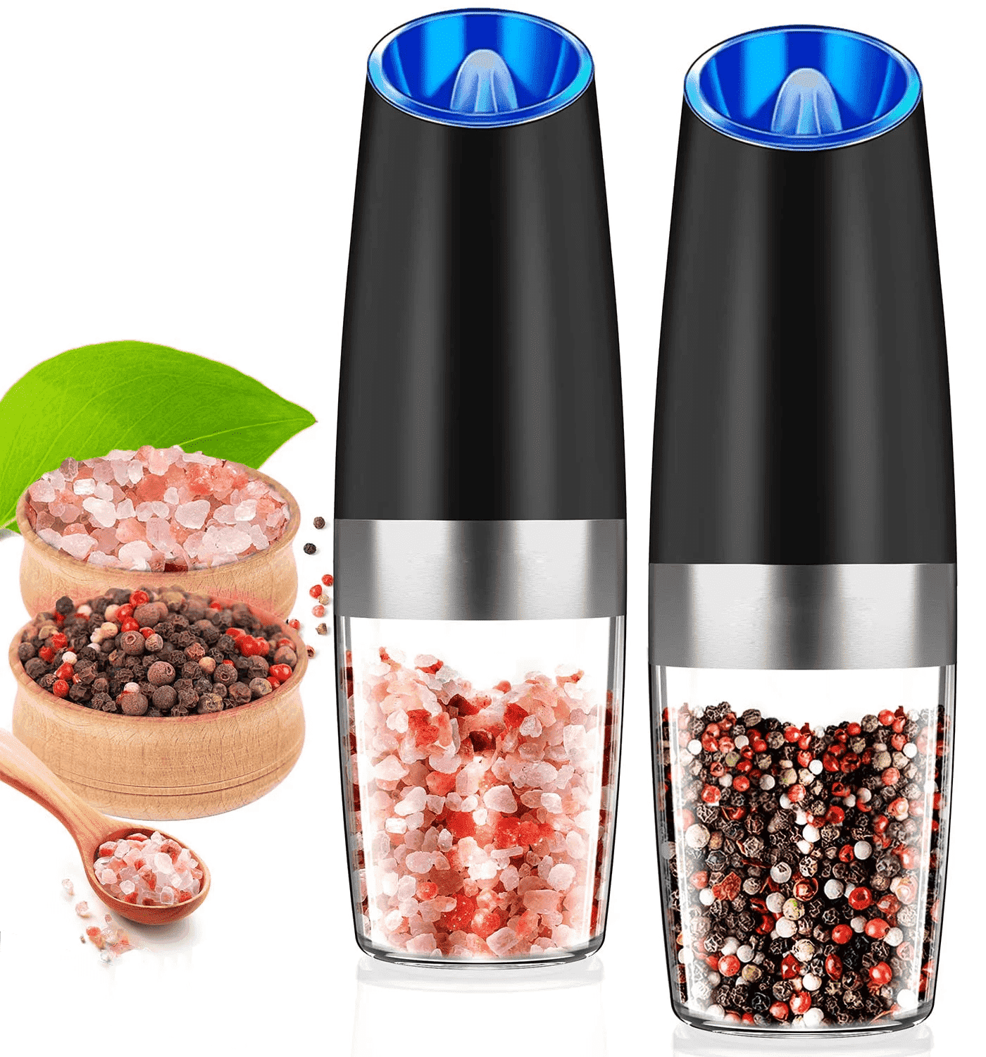 Automatic Salt and Pepper Grinder Set, Gravity-Activated Electric ...