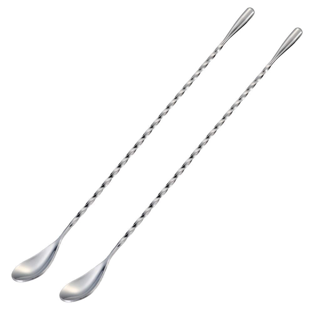 Rongsi Bar Spoon Cocktail Mixing Stirrers for Drink, Stainless Steel 12 ...