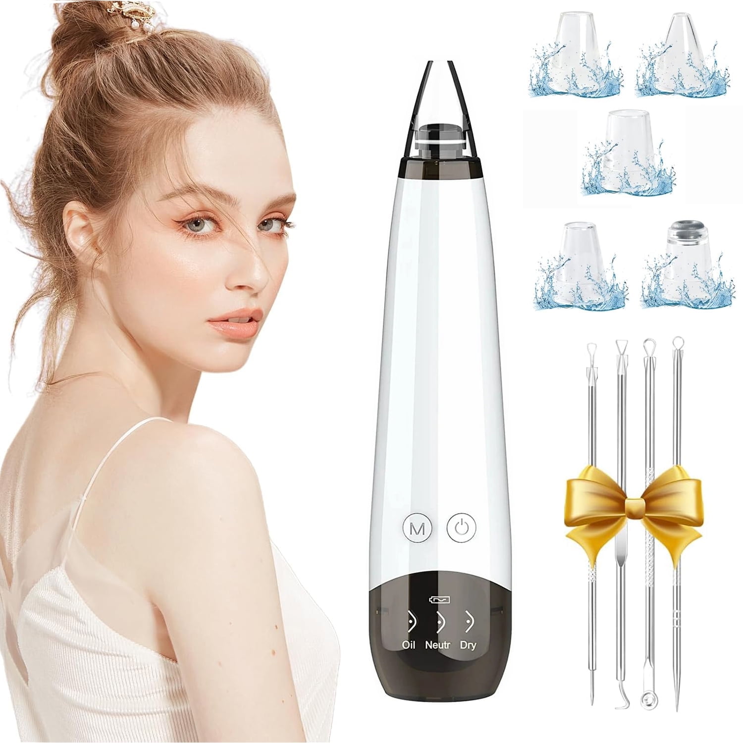 Emlimny Blackhead Remover Vacuum, Facial Pore Cleaner, USB Rechargeable ...