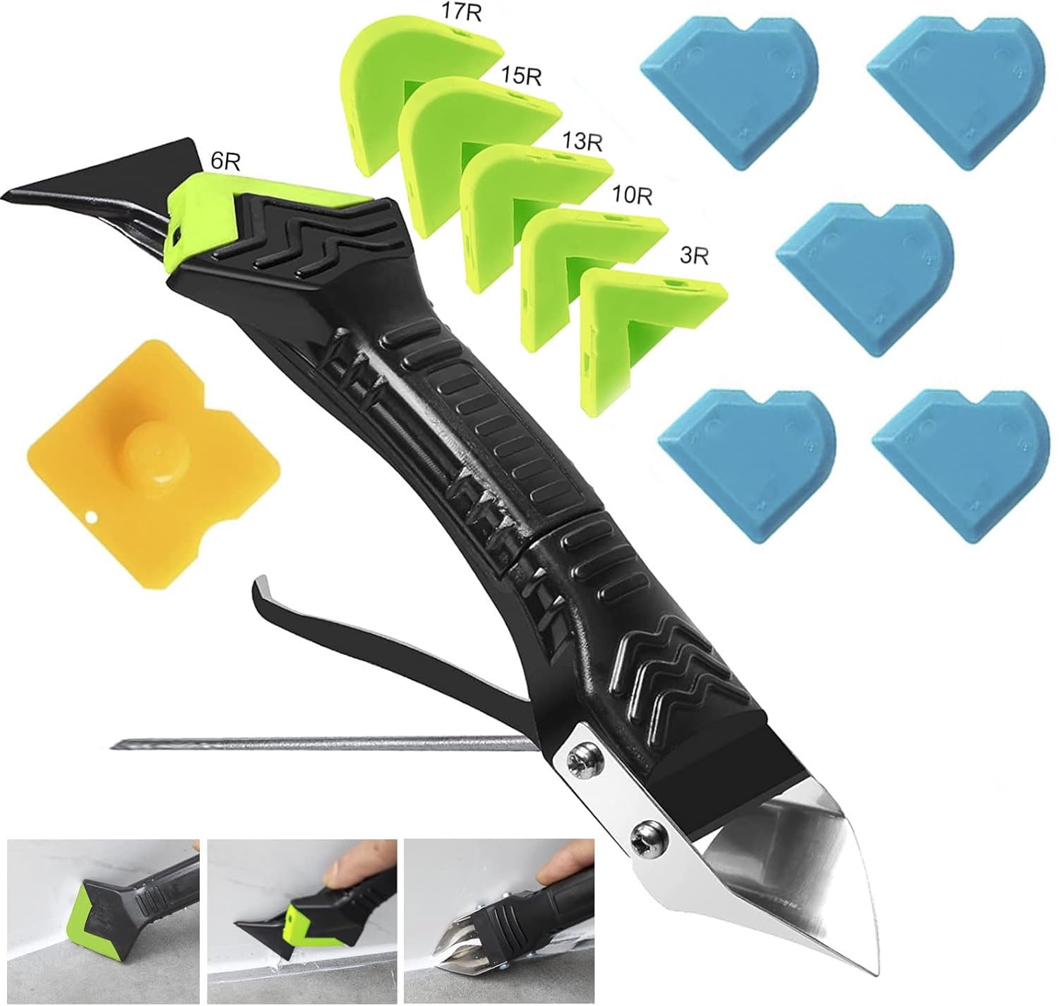 Emlimny Caulking Tool 5 in 1 Silicone Caulking Grout Removal Sealant ...