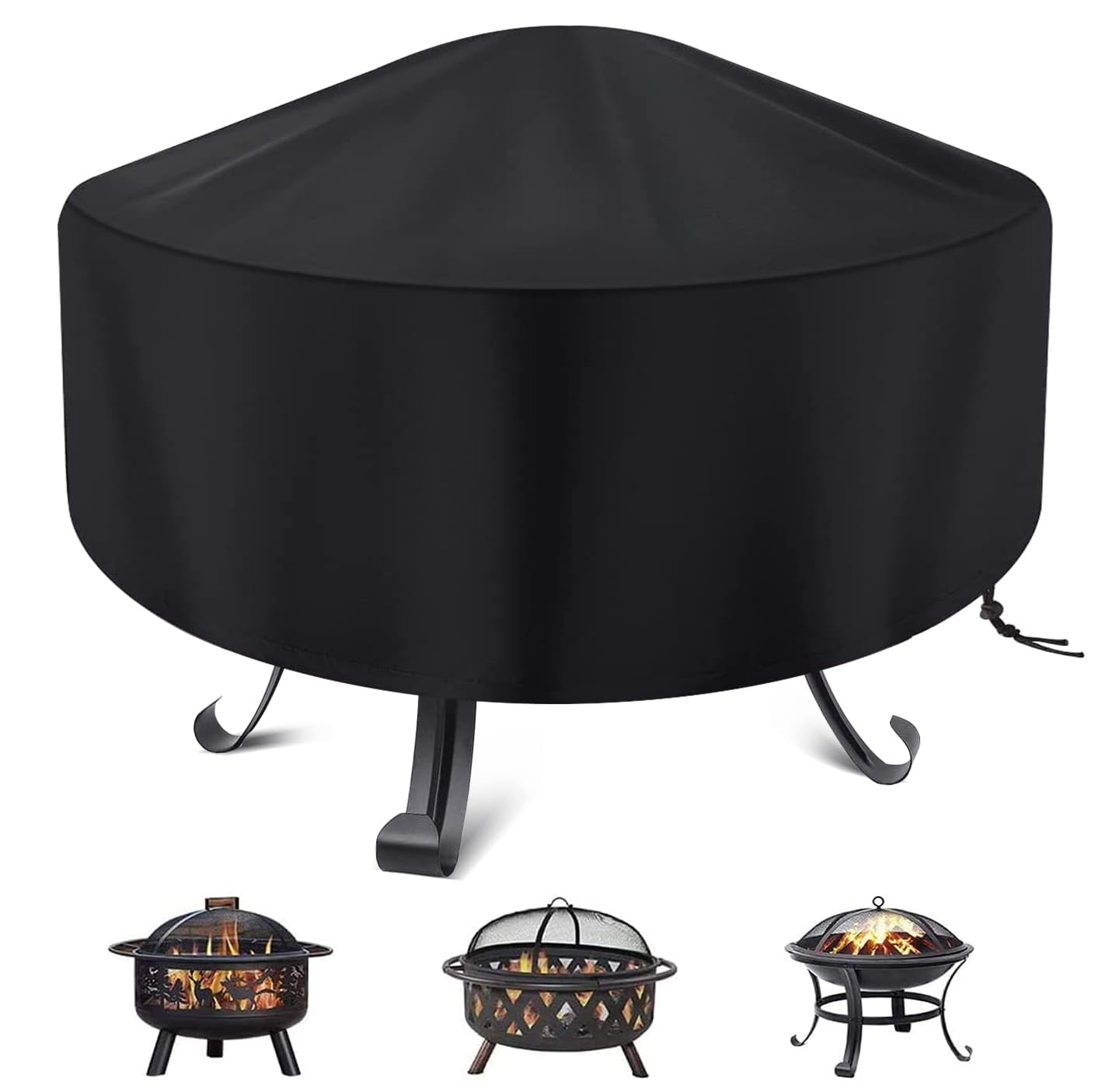 Emlimny Fire Pit Cover Round for Fire Pit 22- 34 Inch, Waterproof ...