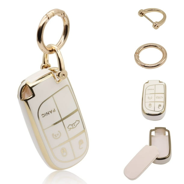 Emlimny Key Fob Cover for Jeep Soft Full Protection Key Case Shell Compatible with Jeep Smart Key 3 4 5 Buttons Protector White Walmart Business Supplies