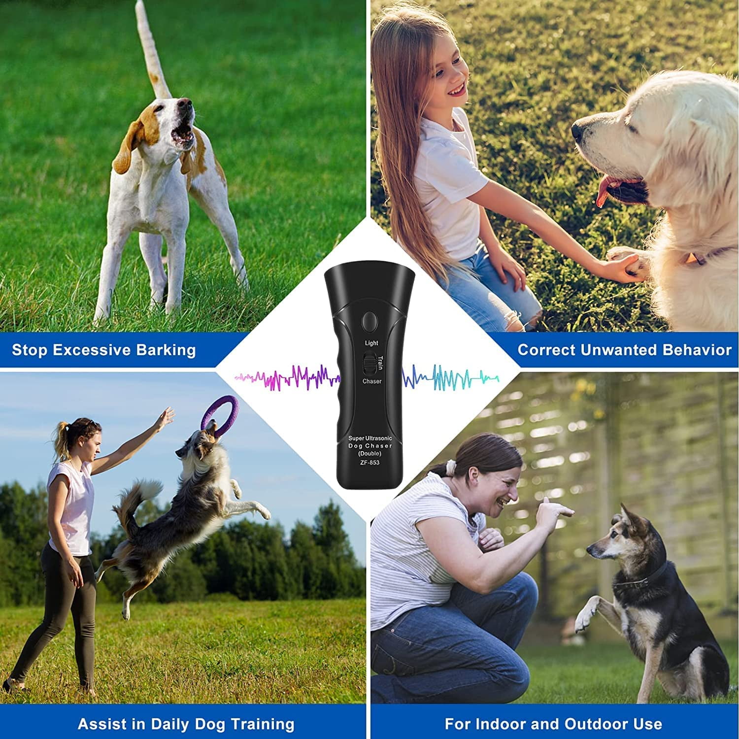 Emlimny LED Anti Barking Device, Dog Trainer, Dual Sensor Control, Safe ...