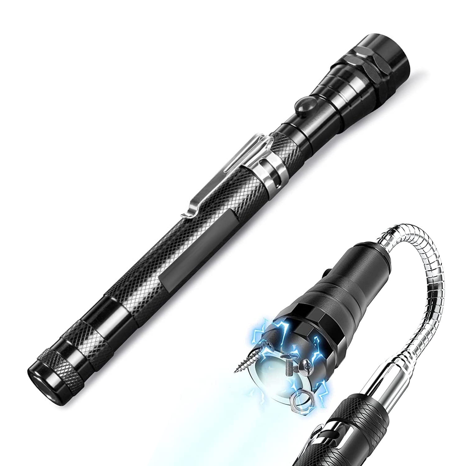 Emlimny Magnet Tool Telescoping Magnetic Pickup Light,22" Extending ...