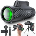 Emlimny 12X42 HD Monocular Telescope with Phone Adapter, Waterproof for Bird Watching, Hunting ...