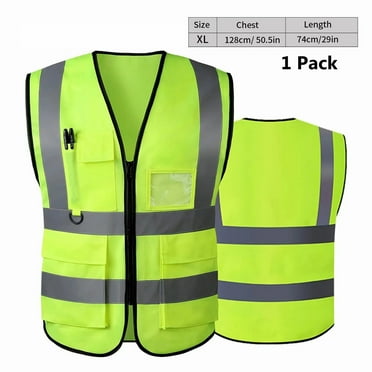 AYKRM High Vis Reflective Navy Safety Vest for Women Men Security ...