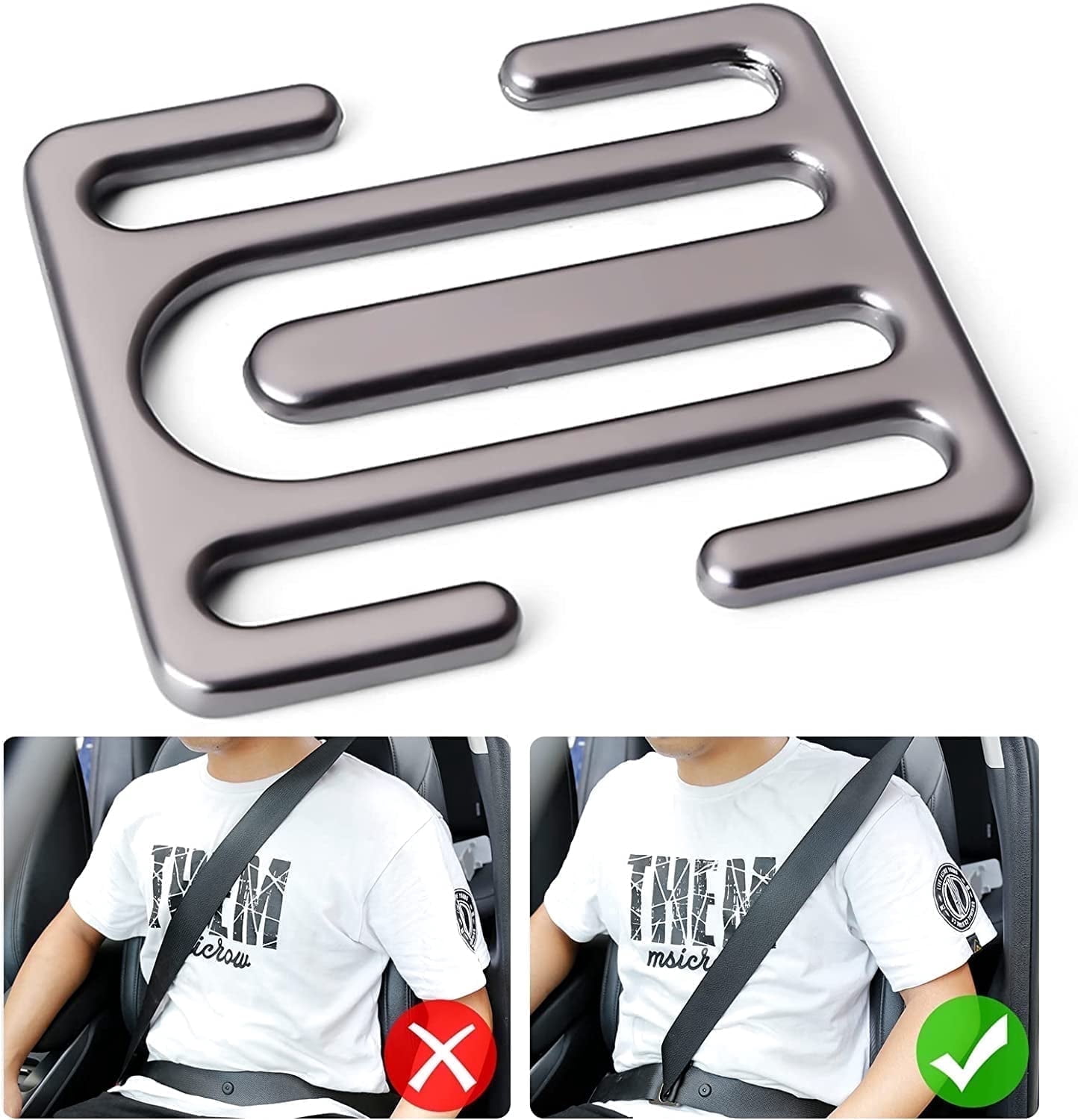 Emlimny Seat Belt Clips, Seatbelt Adjuster Universal All Auto Models ...