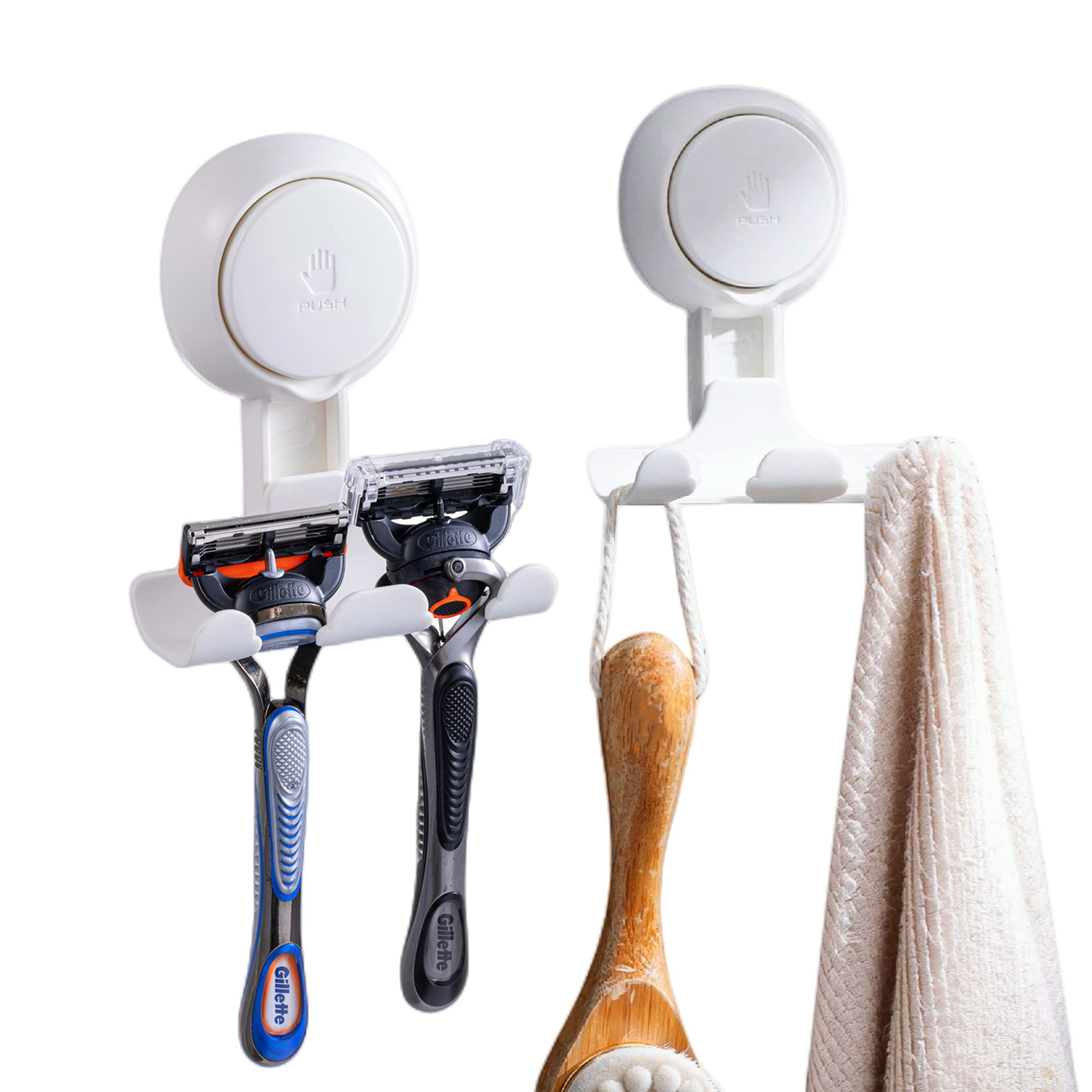 Emlimny Shower Razor Holder Suction Cup 2 Pack, Vacuum Suction Razor ...