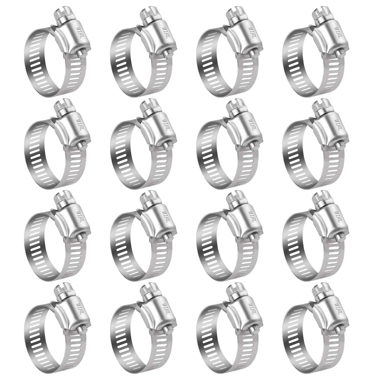 Emlimny Stainless Steel Hose Clamps - 16 Pack Worm Gear Drive Hose ...