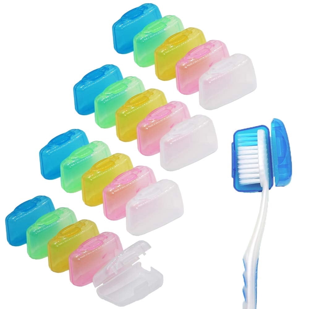 Emlimny Travel Toothbrush Head Covers Set 20PCS, Portable Toothbrush ...