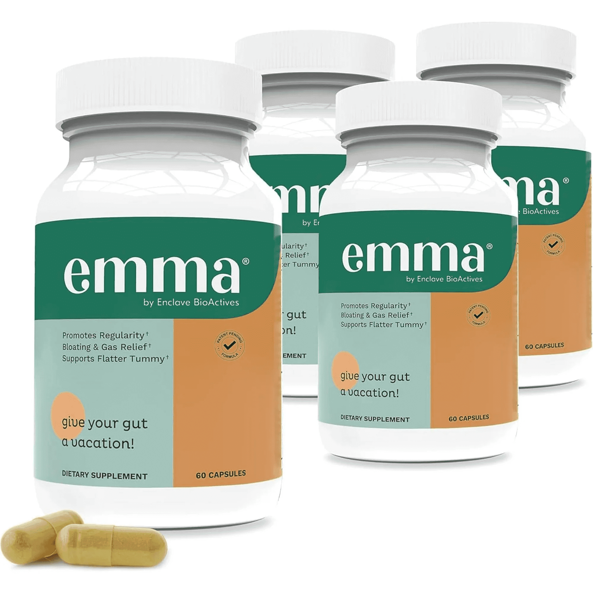 Emma Digestive Balance Capsules 4 Pack (60ct Each) – Gas/Bloating ...