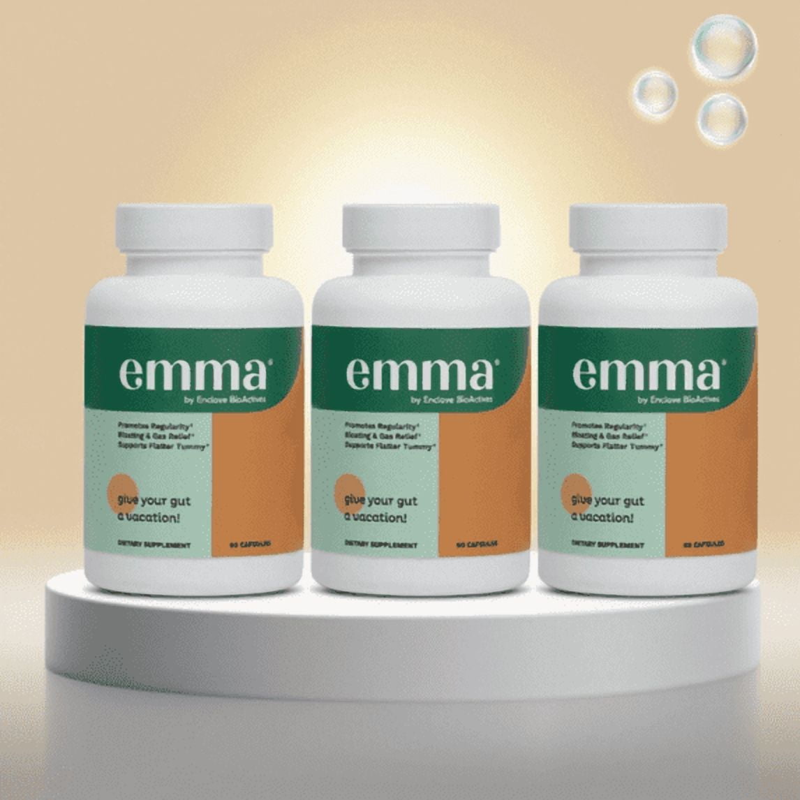 Emma Daily Gut Health – 60-Count – Probiotic-Free, Gentle – Doctor Endorsed – Relieves Bloating ...