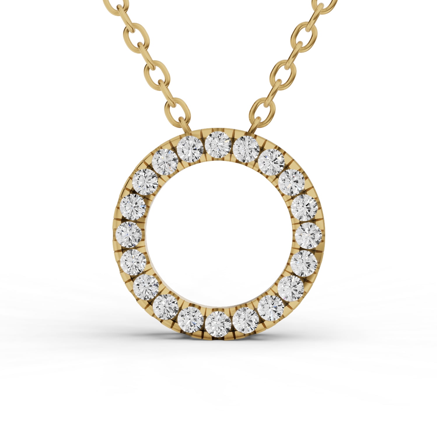 Emma Jewelry 3.00 Ct. Tw. Lab Grown Diamond Basic Circle Pendant in 14K ...