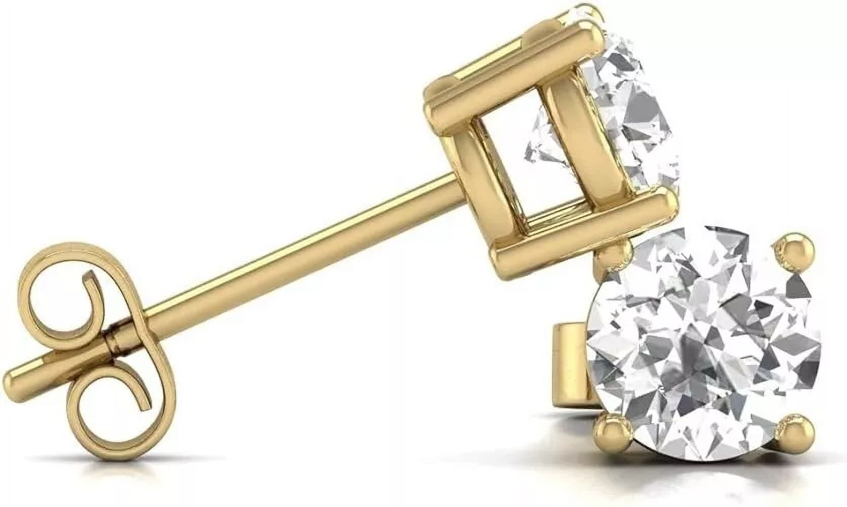 Emma Jewelry Natural Diamond Prong Set Stud Earrings, 0.60 Ct. Tw., 14K ...