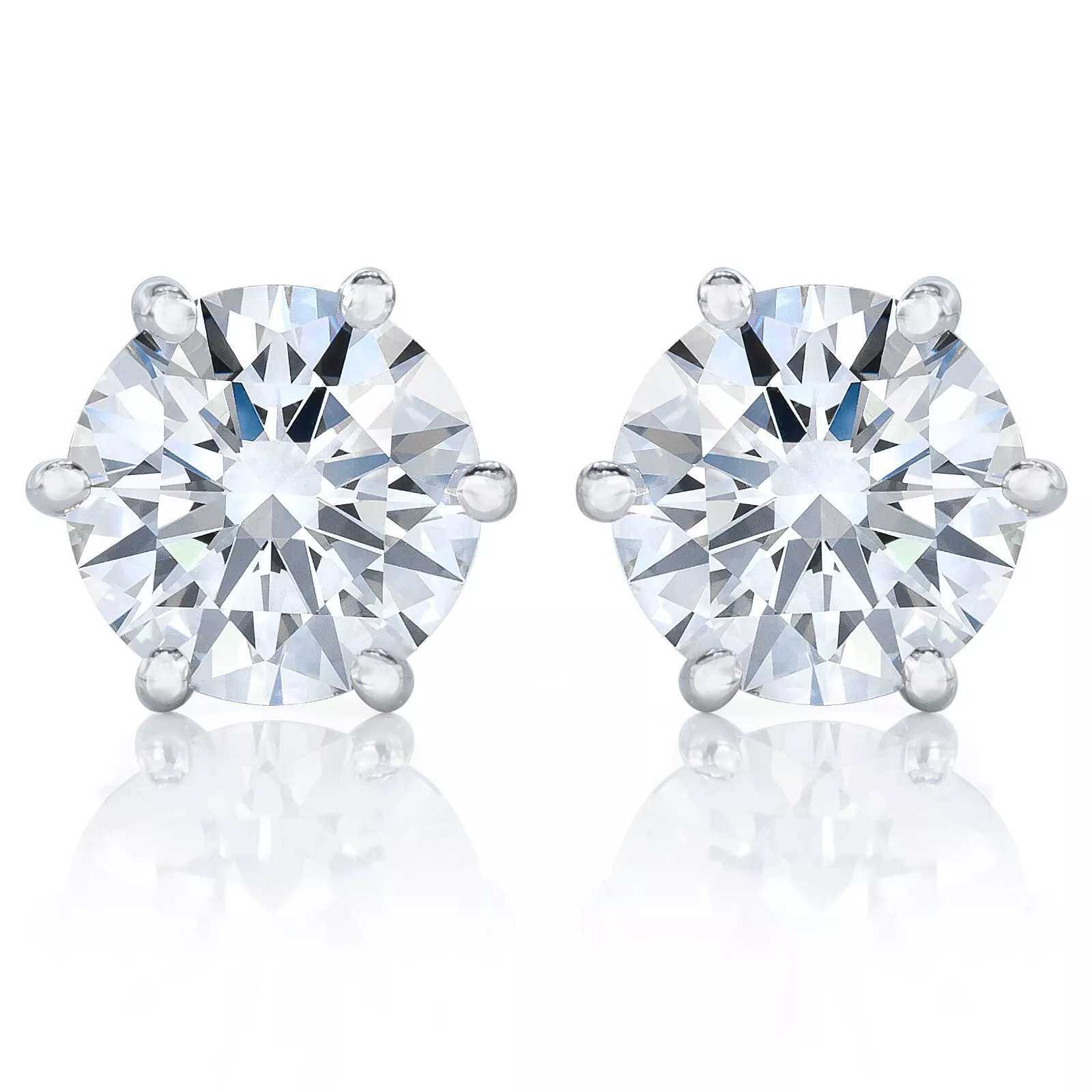 Emma Jewelry Platinum Diamond Stud Earrings, 2.02 ct - Walmart.com